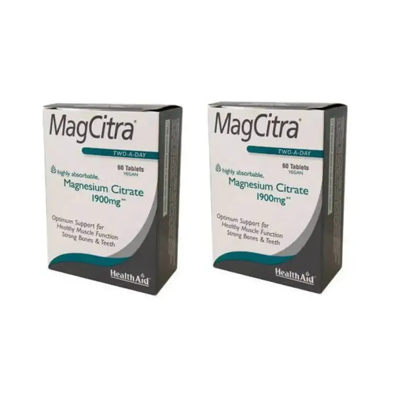 Buy Healthaid Magcitra Magnesium Citrate 1900 Mg, 2X60 Tablets at the best price.