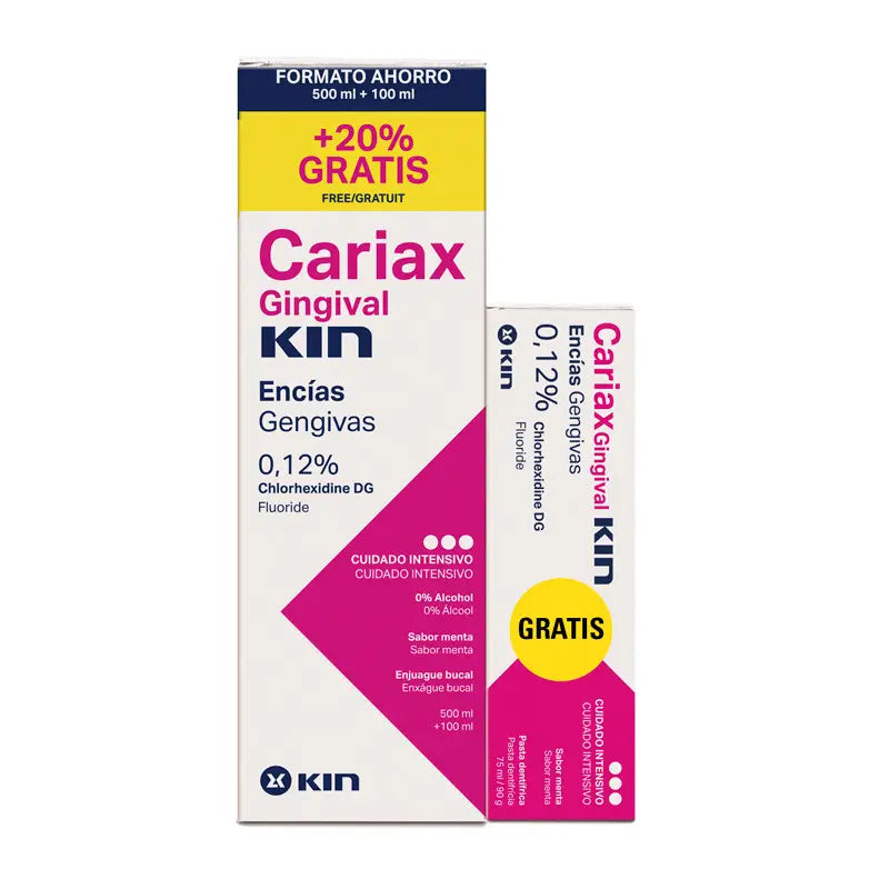 Kin Cariax Gingival Rinse 500+100 ml +Paste 75 ml dental care