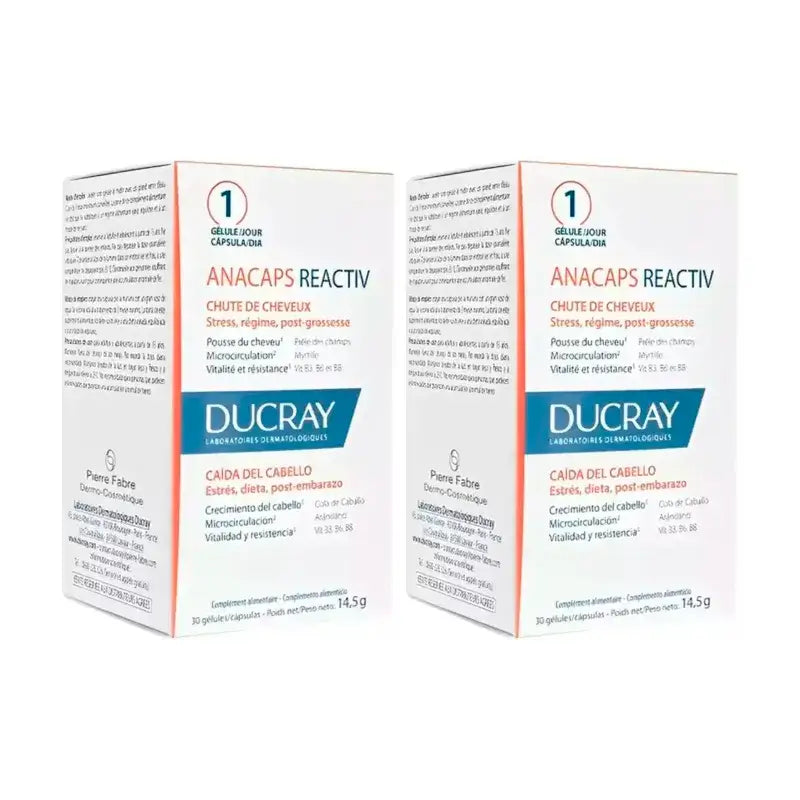 Buy Ducray Anacaps Reactiv, Pack 2 x 30 capsules at the best price.