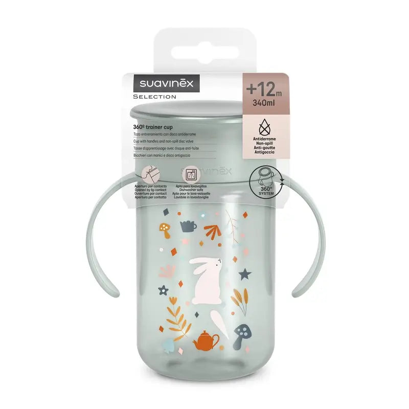 Buy Suavinex Spill-proof 360 Cup 340 Ml, +12 Months, Wonderland Green at the best price.